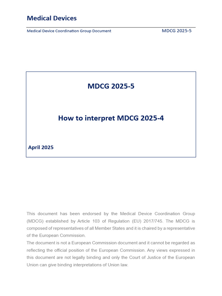Interpreting MDCG 2025-4 Guidelines | PDF