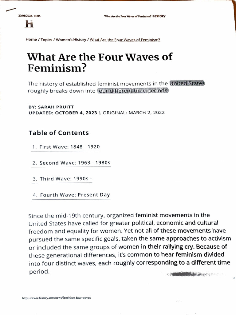 Four Waves of Feminism Explained | PDF | Feminism | Gender Studies