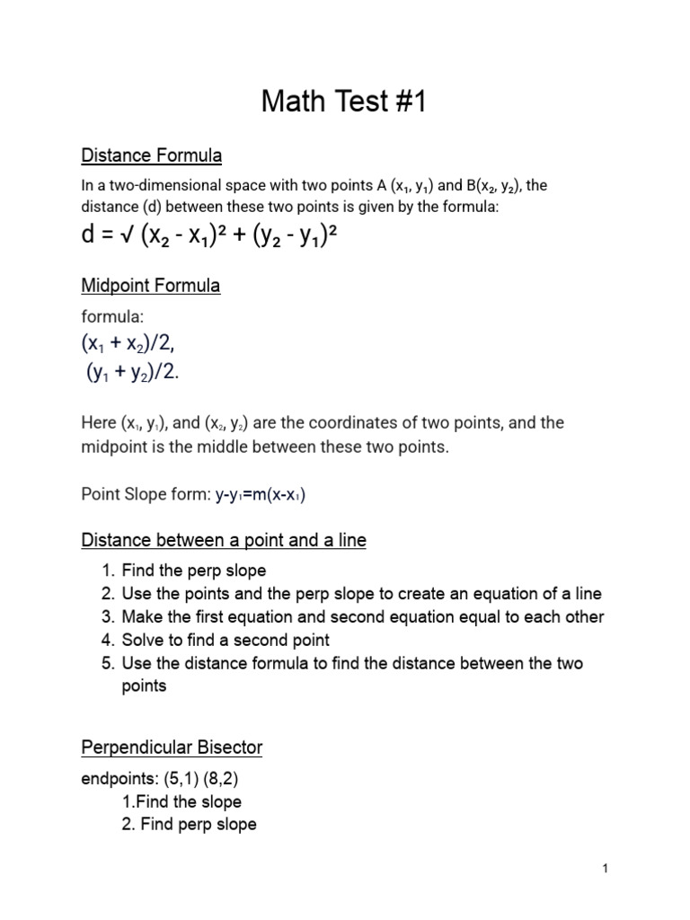 Geometry Review Sheet All Tests by Isaac and Max 2 | PDF | Area | Triangle
