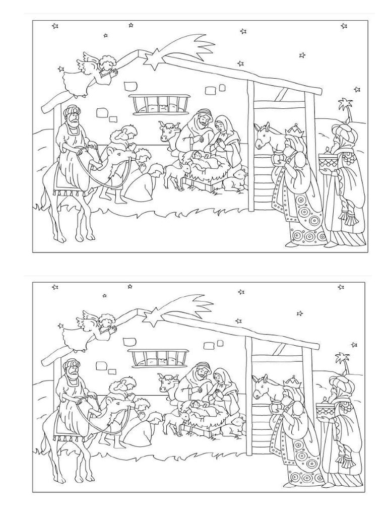Crèche À Colorier PDF | PDF