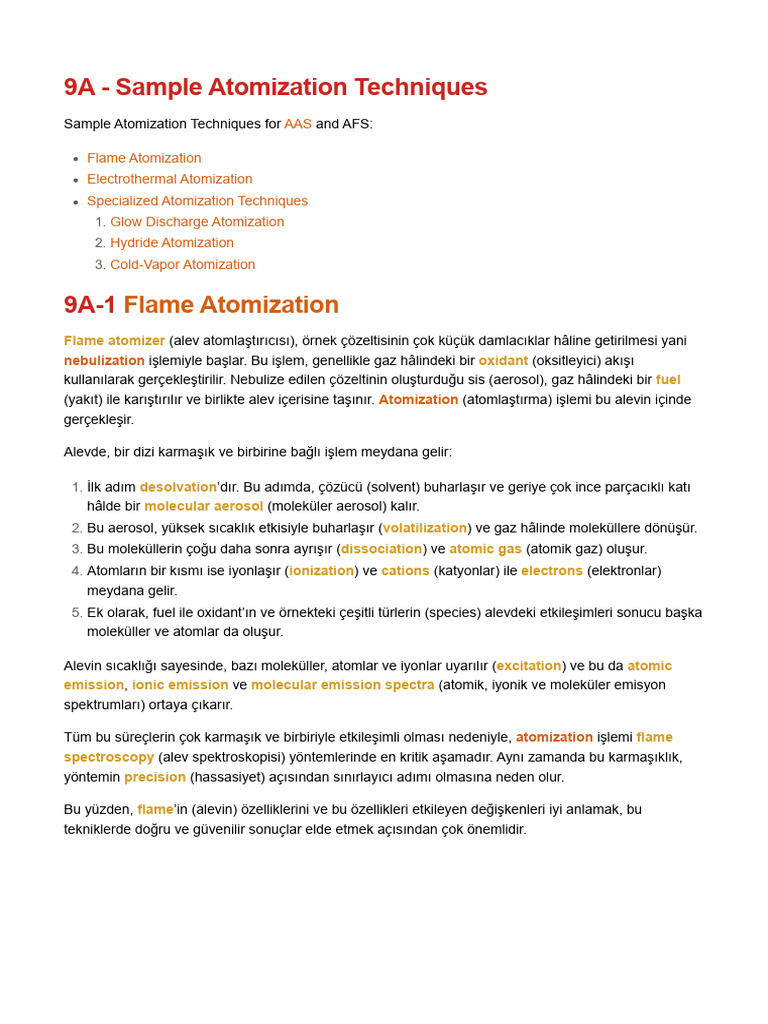 9A - Sample Atomization Techniques | PDF