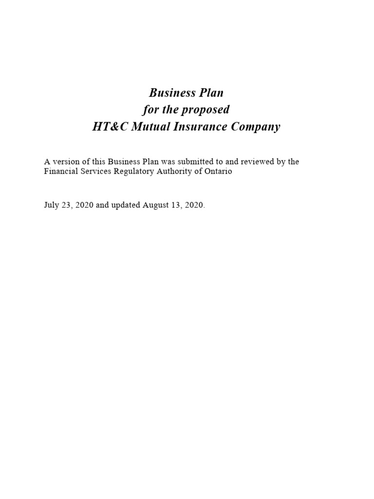 Business-Plan-For Proposed Insurance Company | PDF | Insurance ...