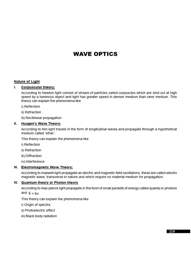 Wave Optics [LN] | PDF | Polarization (Waves) | Coherence (Physics)