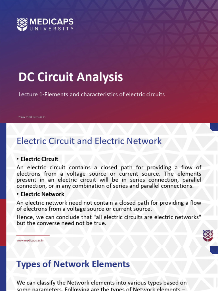 DC Circuit Analysis: Elements Overview | PDF | Electrical Network ...