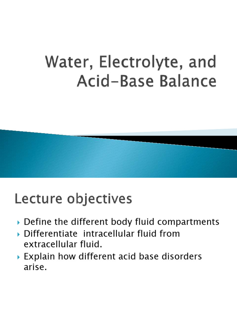 BODY COMPARTMENTS YEAR ONE PHYSIOLOGY 2025 | PDF | Electrolyte | Physiology