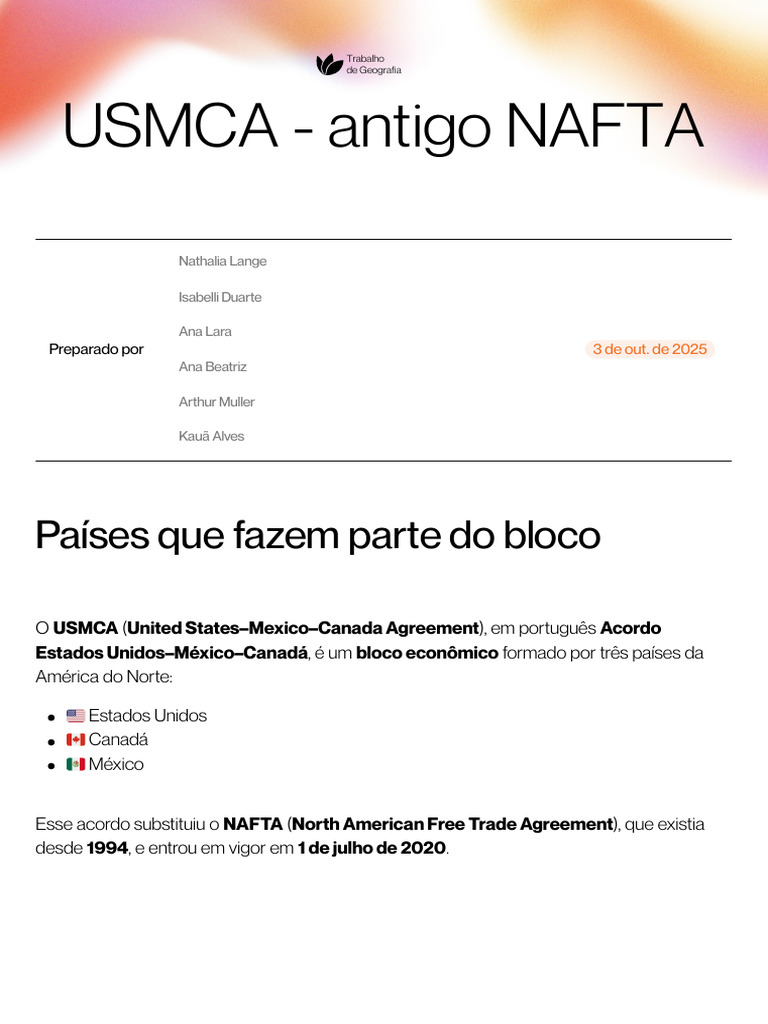 USMCA: A Nova Era do Comércio Norte-Americano | PDF | México | Acordo ...