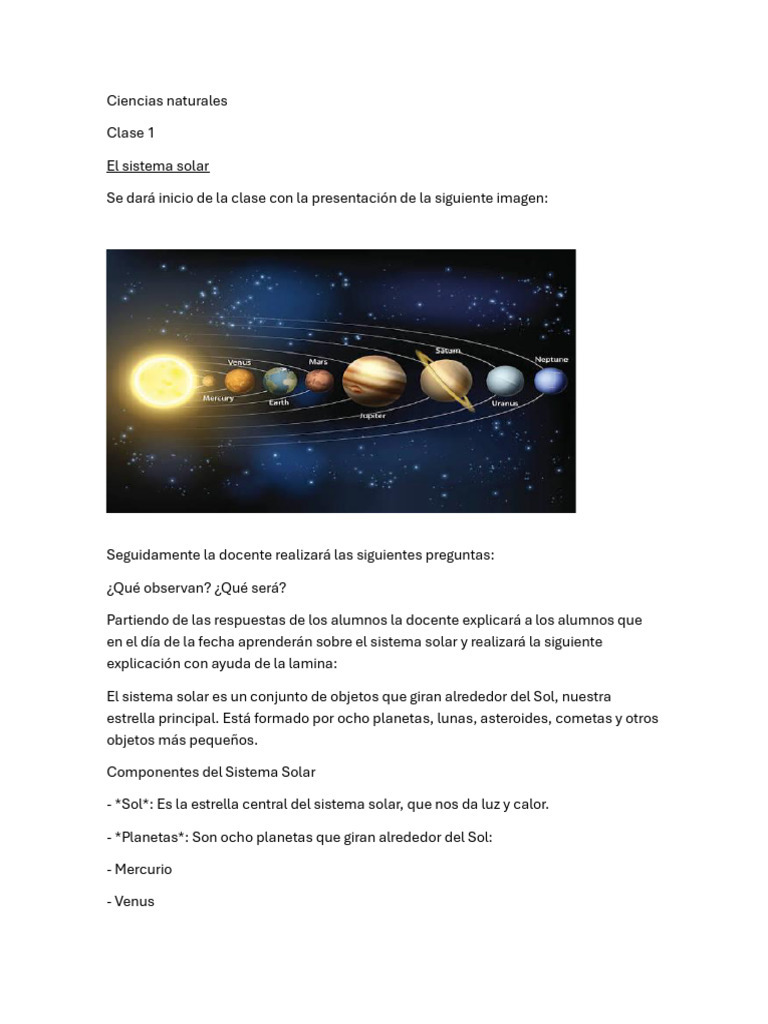 Introducción al Sistema Solar y Movimientos Terrestres | PDF | Sistema ...