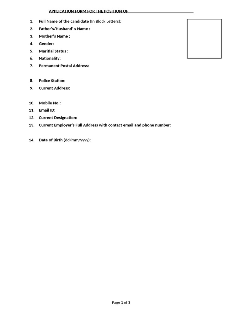 Application Format Walk in Interview 6912fe8b4c651 | PDF | Common Law ...