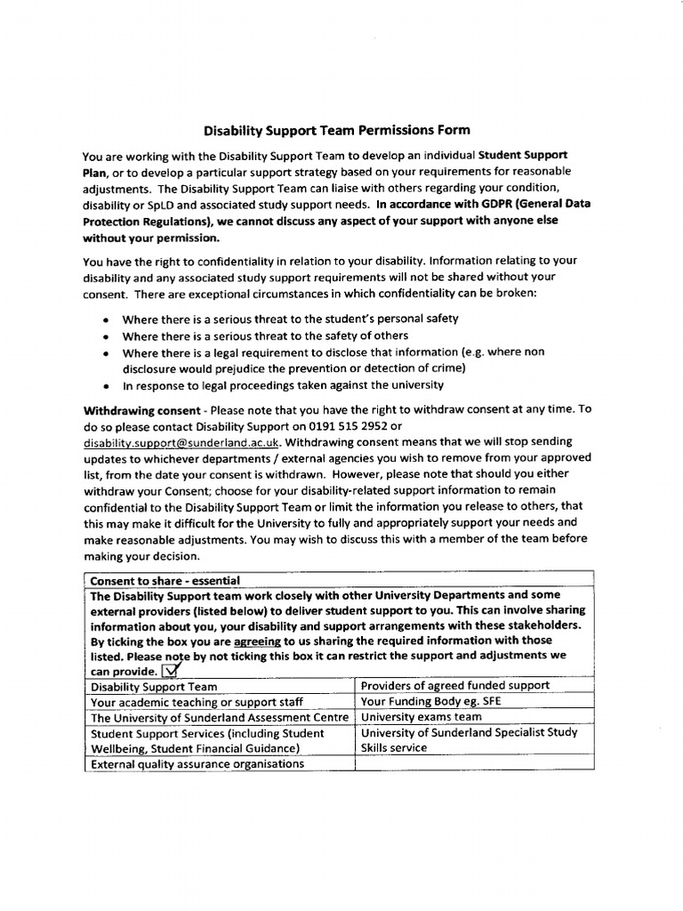 Dsa Permission Form | PDF