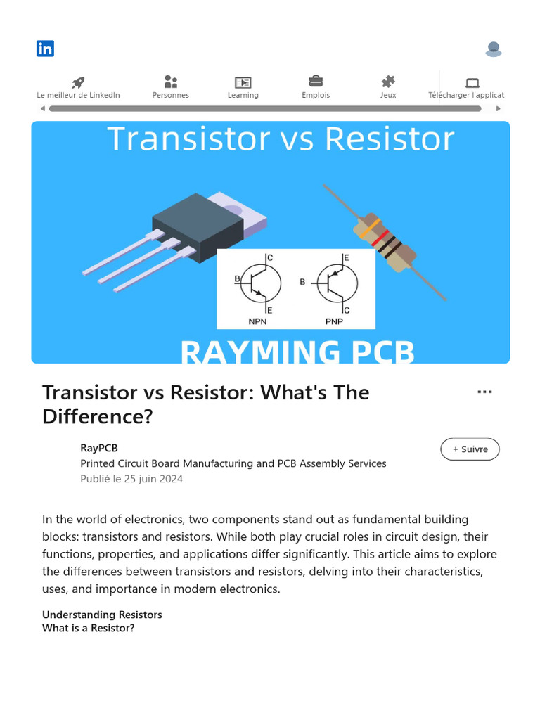 Transistor vs Resistor_ What's the Difference | PDF | Resistor | Transistor