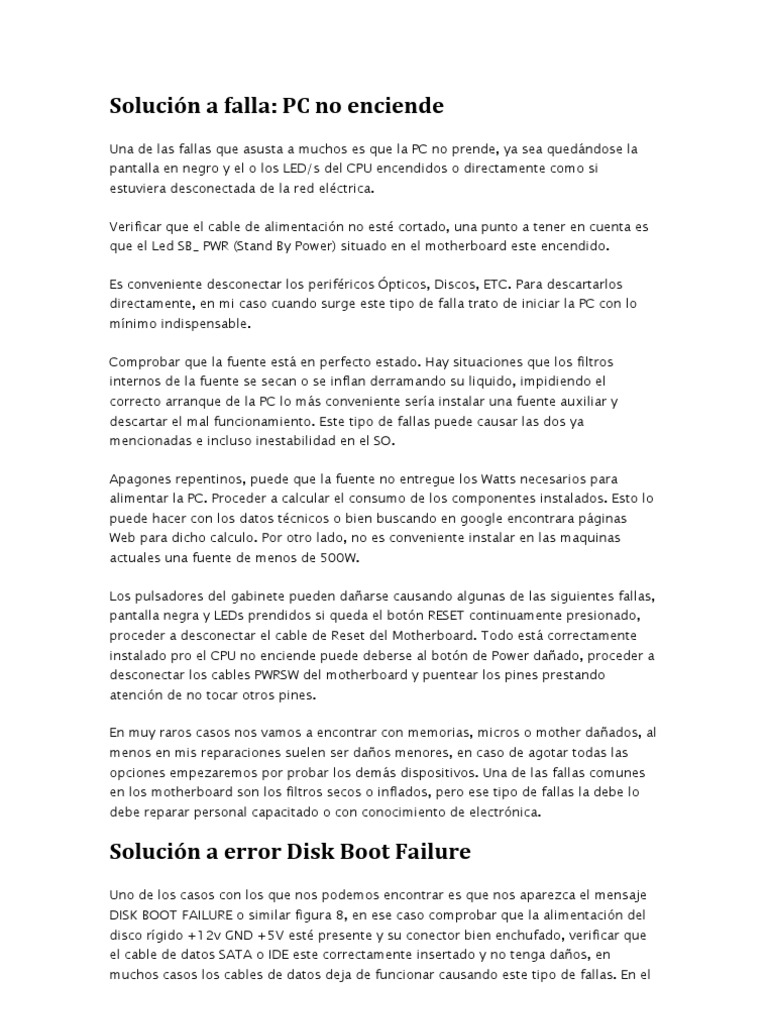 Solución a falla | PDF | Bios | Monitor de computadora