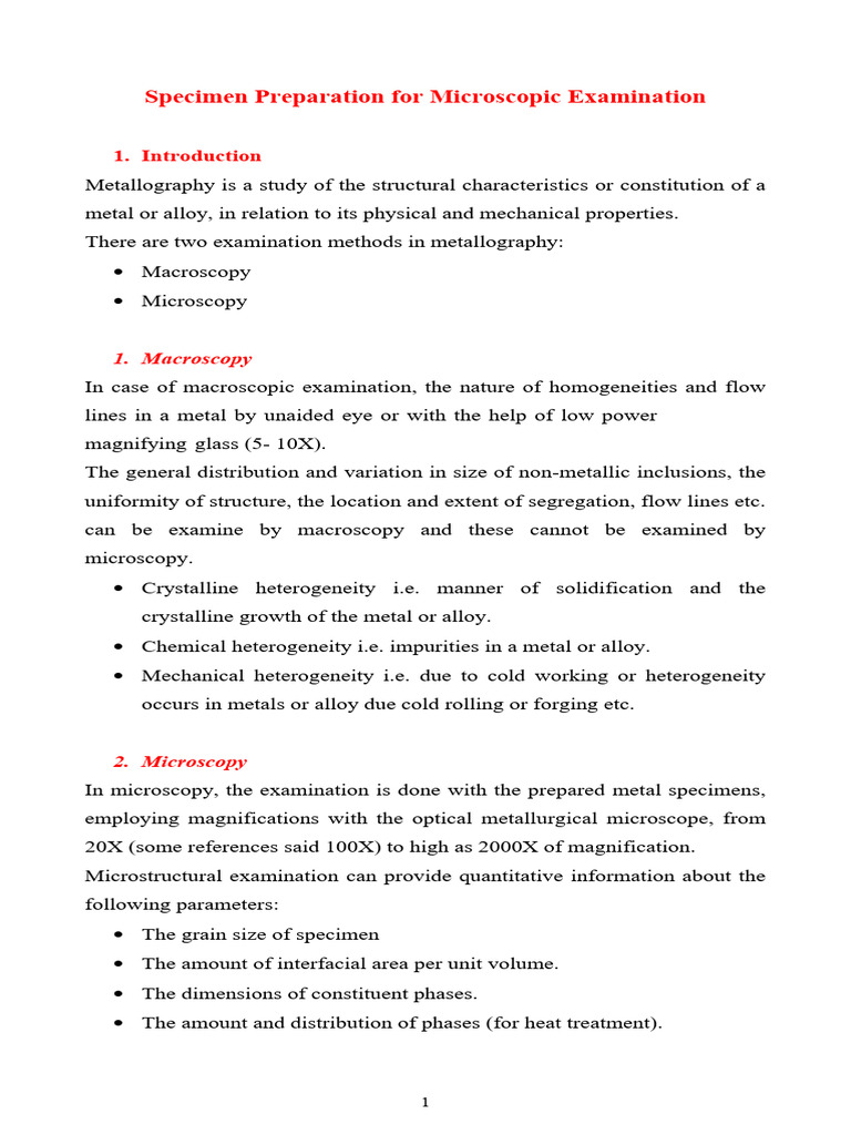Metallographic Specimen Preparation Guide | PDF | Crystallite | Microscopy