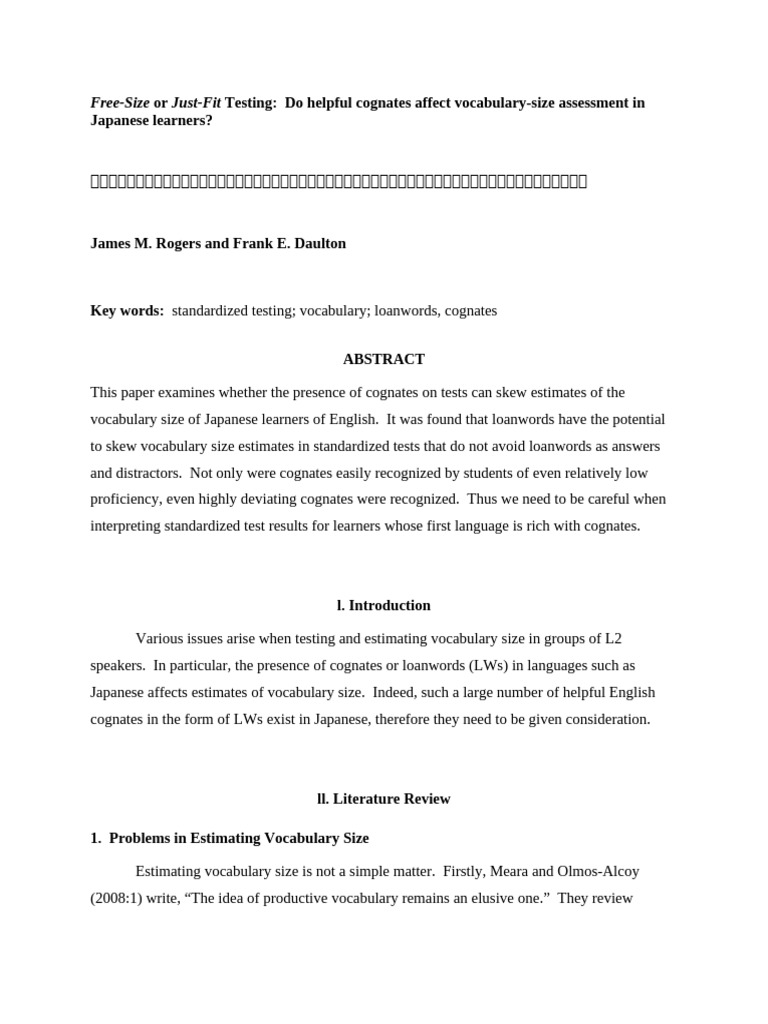 Free size or just fit testing 3 | PDF | Orthography | Vocabulary
