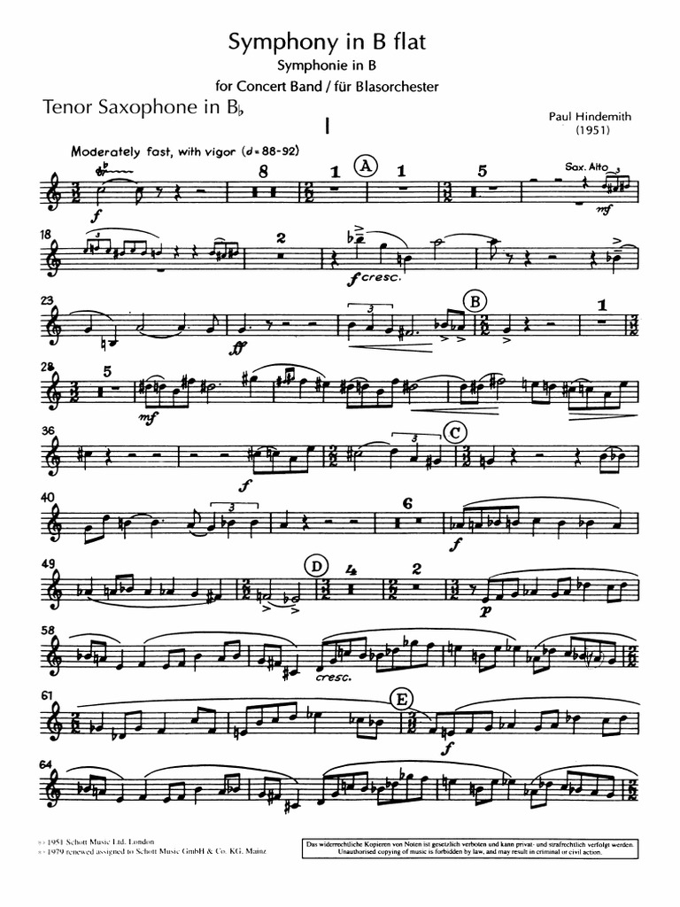 17 Tenor Sax-Symphony in B Flat-P. Hindemith | PDF