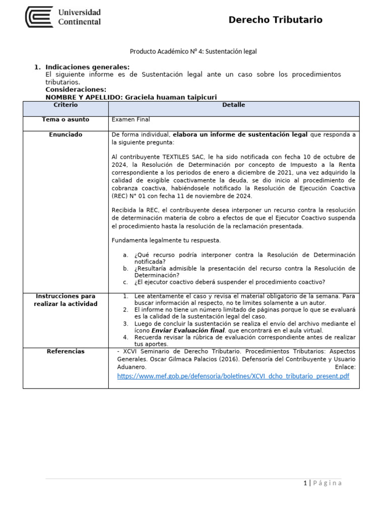 Examen Final - 2018 | PDF | Apelación | Liquidación
