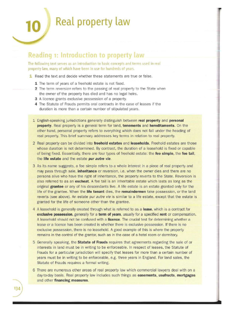 Cap. 10 Real Property Law | PDF