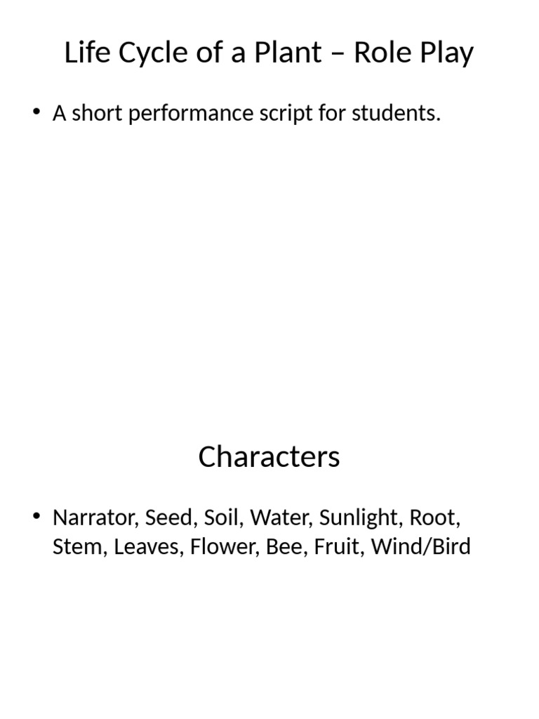 Plant Life Cycle Role Play | PDF