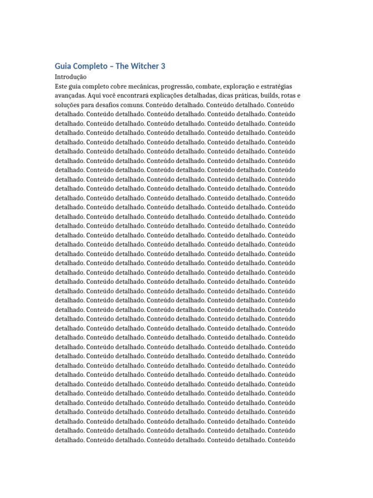 Guia Completo de The Witcher 3 | PDF | Videogames