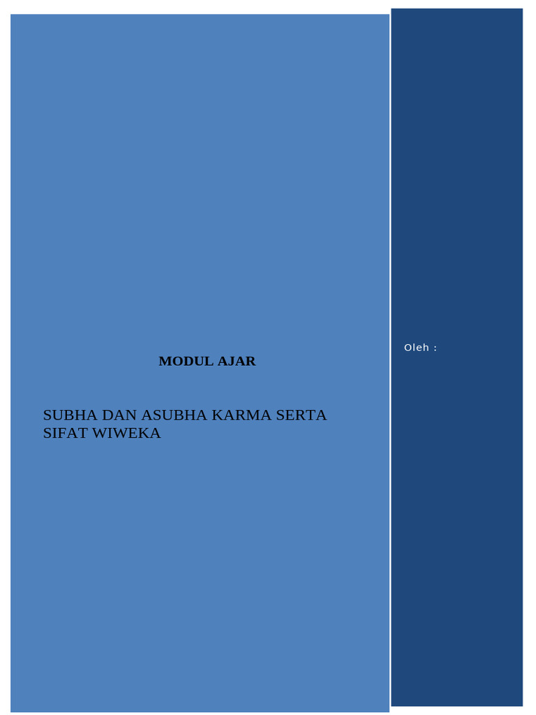 Subha dan Asubha Karma dalam Pembelajaran | PDF