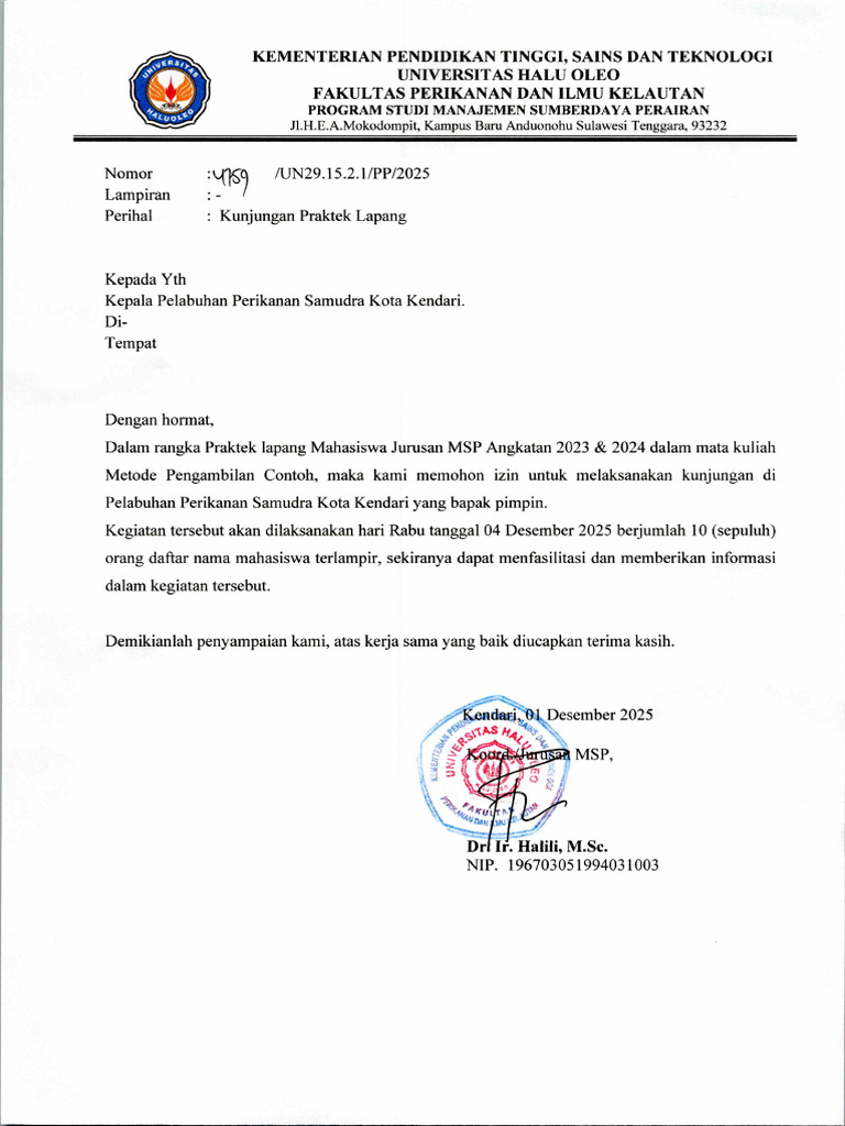 Surat Praktek Lapang Di PPS | PDF