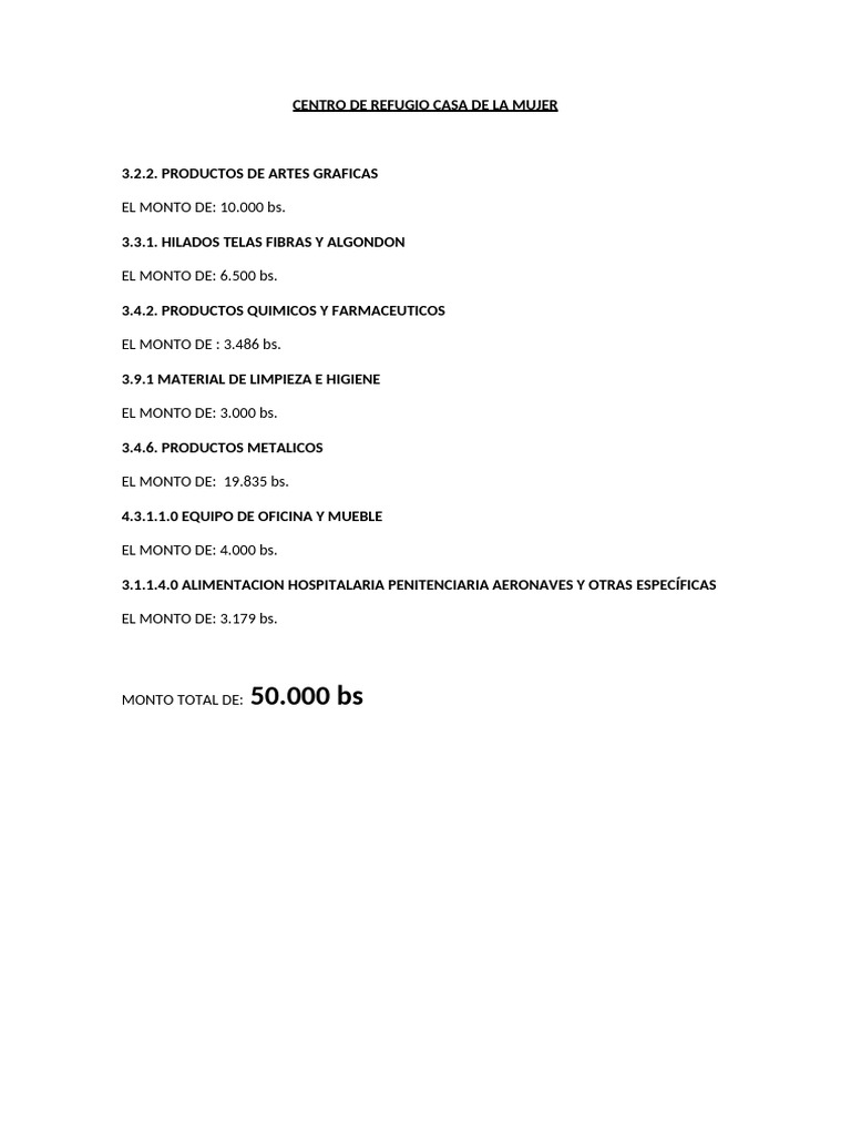 Monto de Modificacion | PDF