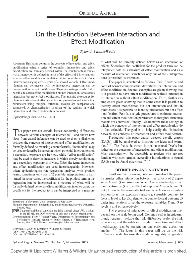 On the Distinction Between Interaction and Effect.16 | PDF | Regression ...