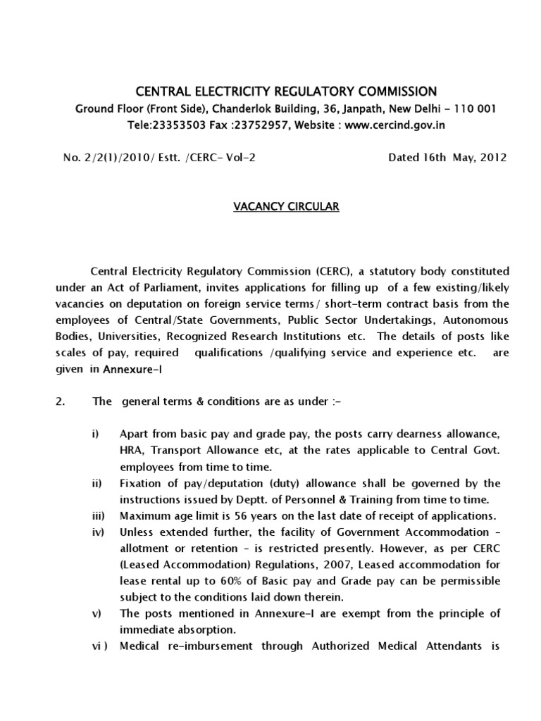Central Electricity Regulatory Commission | PDF | Government ...