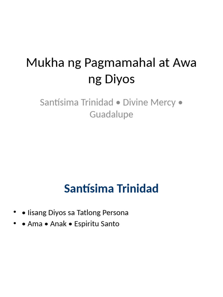 Mukha NG Awa NG Diyos Optimized | PDF