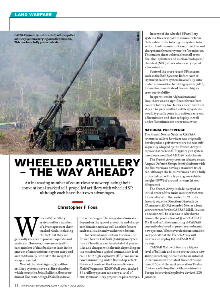 Wheeled vs Tracked Self-Propelled Artillery | PDF | Artillery | Ballistics