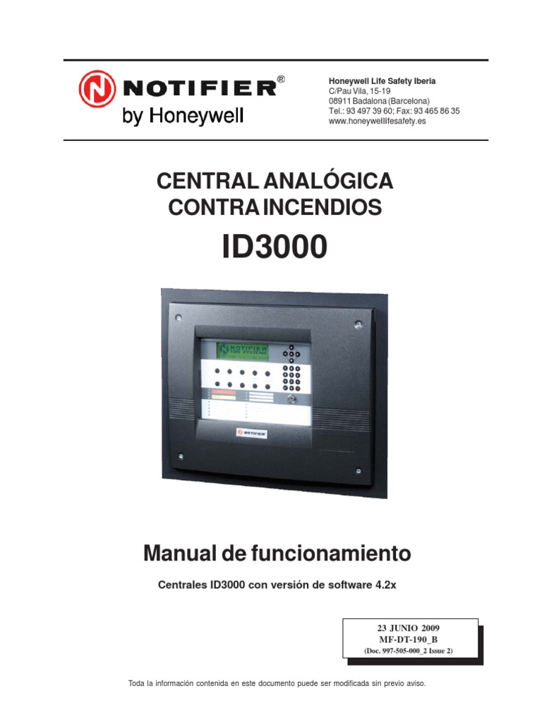 Manual Del Usuario Central Notifier Id3000 | PDF | Diodo emisor de luz ...