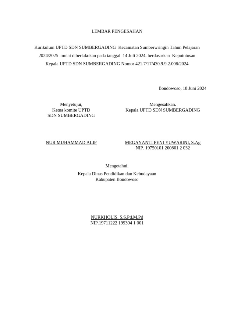 Lembar Pengesahan Cek | PDF