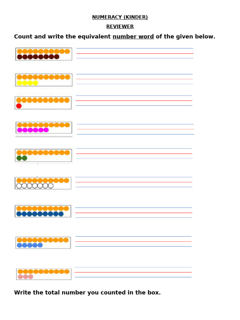 Math Reviewer Kinder - 2nd Quarter | PDF