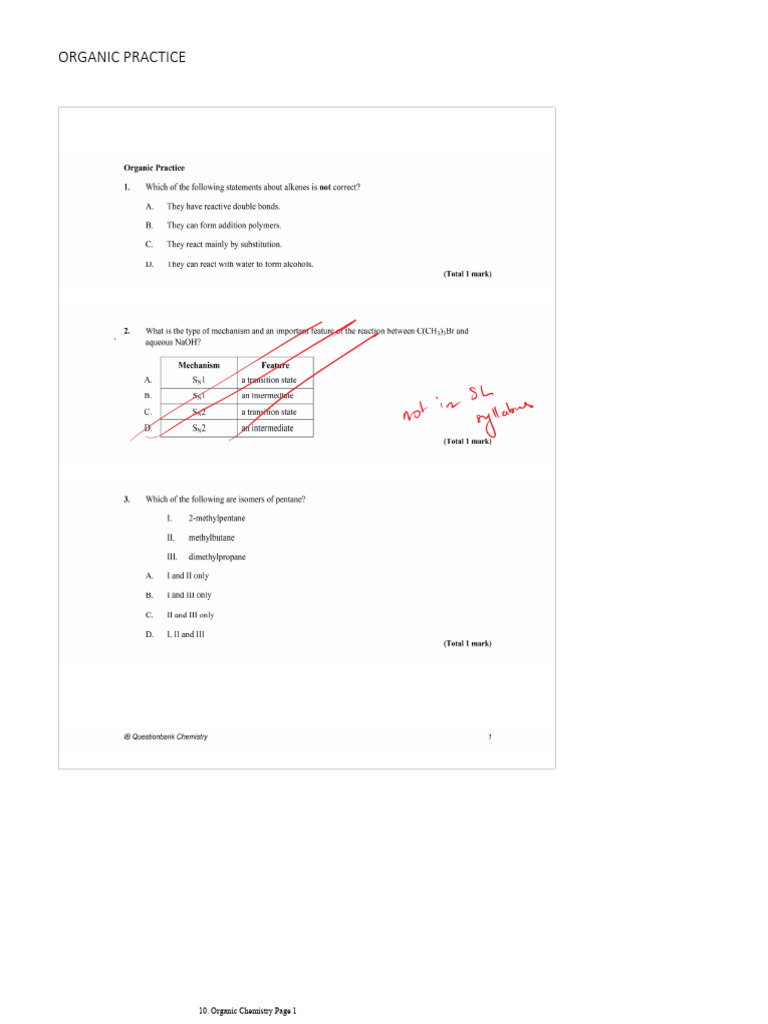 Organic Practice 2 | PDF