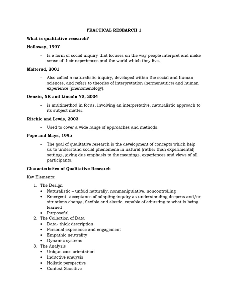 Practical Research 1 l.2 Qualitative Research | PDF | Qualitative ...