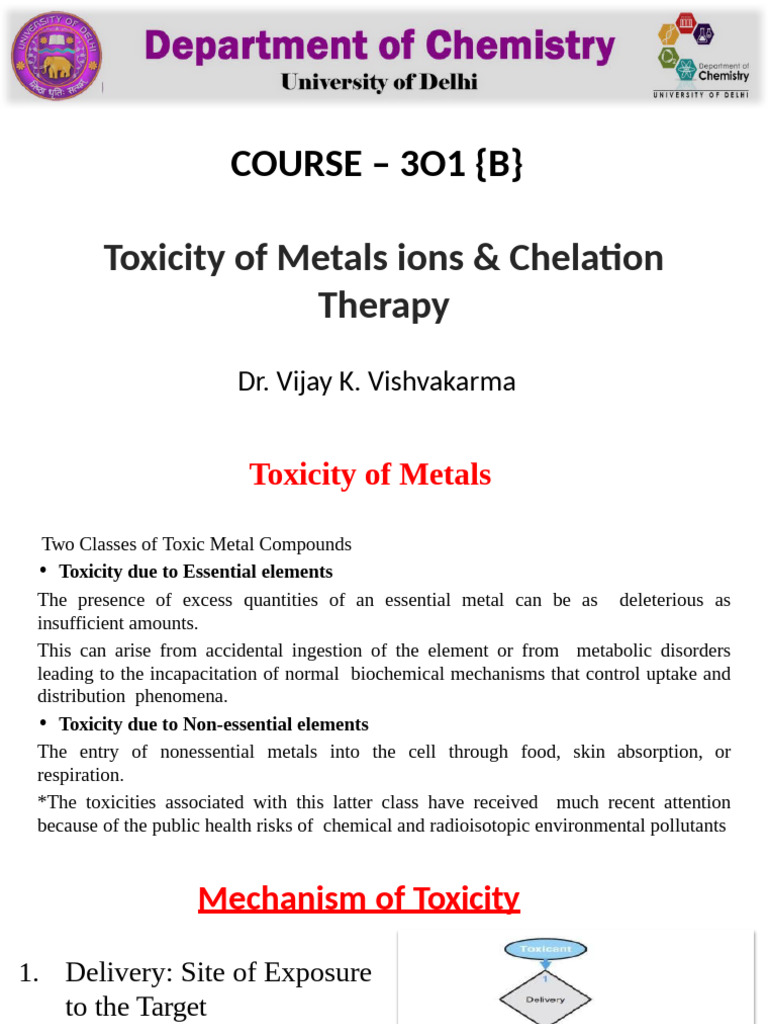 Toxicity of Metals & Chelation Therapy | PDF | Chelation ...
