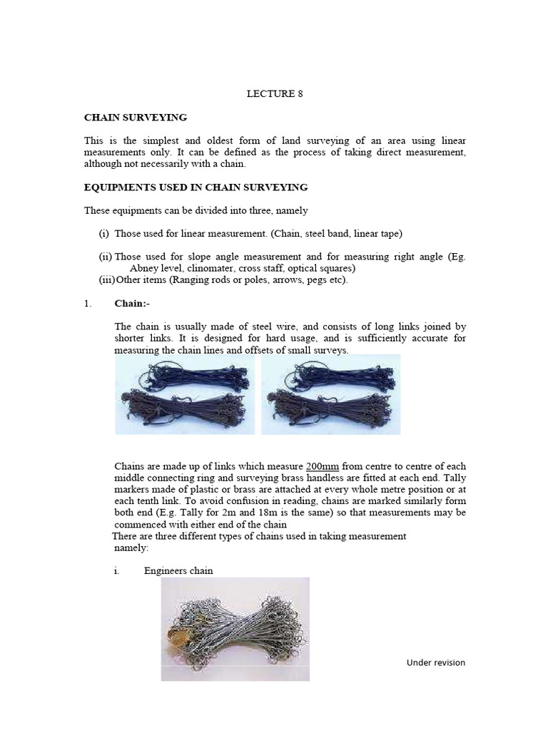 Chain Surveying Techniques and Tools | PDF | Observational Error ...