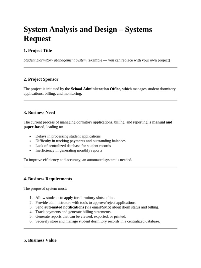 System Request Answer for DORMITORY SCENARIO | PDF