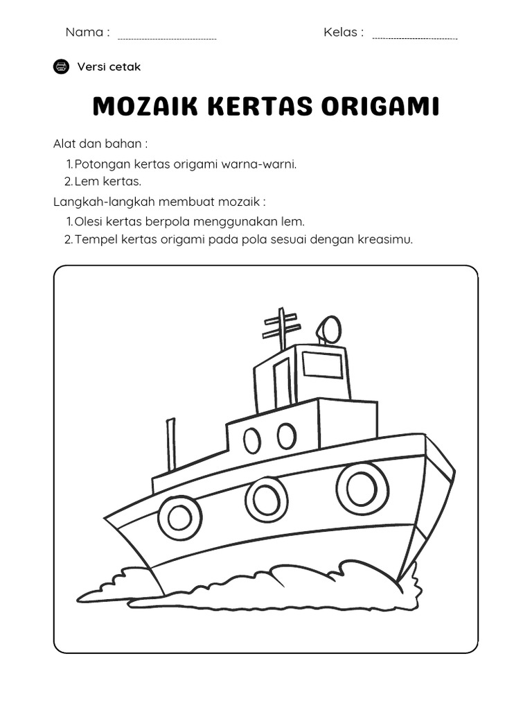Cara Membuat Mozaik Kertas Origami | PDF
