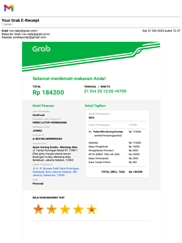 Gmail - Your Grab E-Receipt (25) | PDF