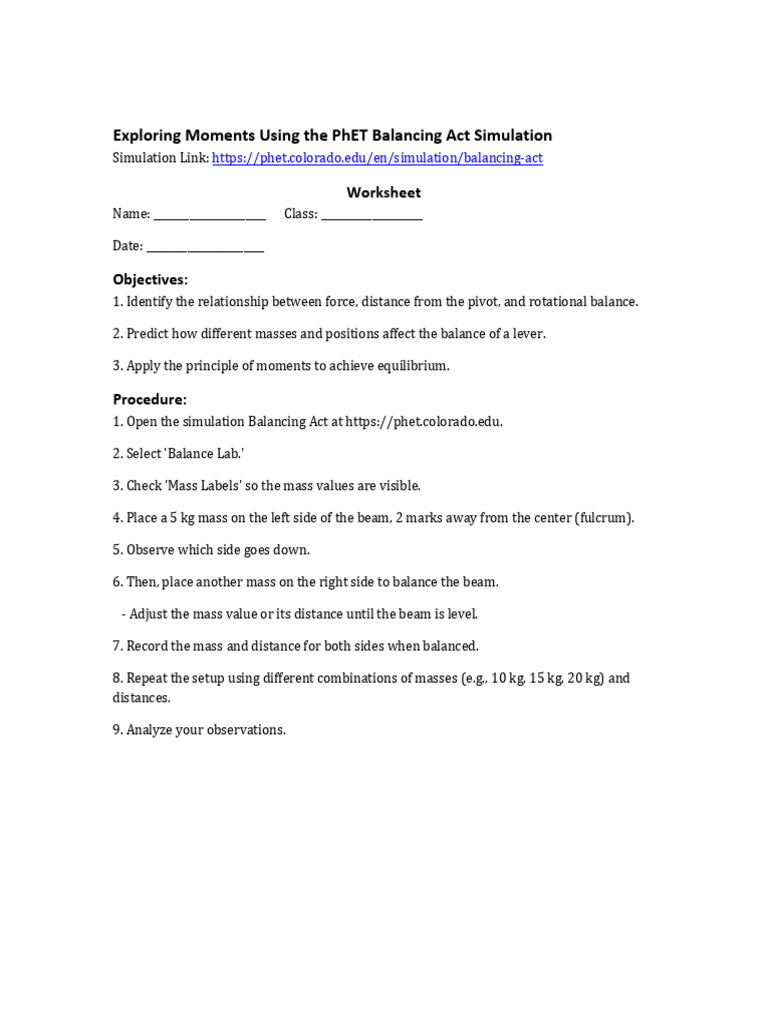 Sec2 Balancing Phet Activity | PDF