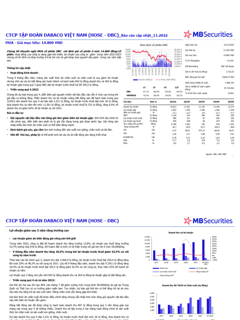 Cap Nhat Co Phieu 2022 | PDF