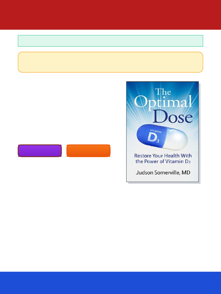 The Optimal Dose Restore Your Health With the Power of Vitamin D3 ...