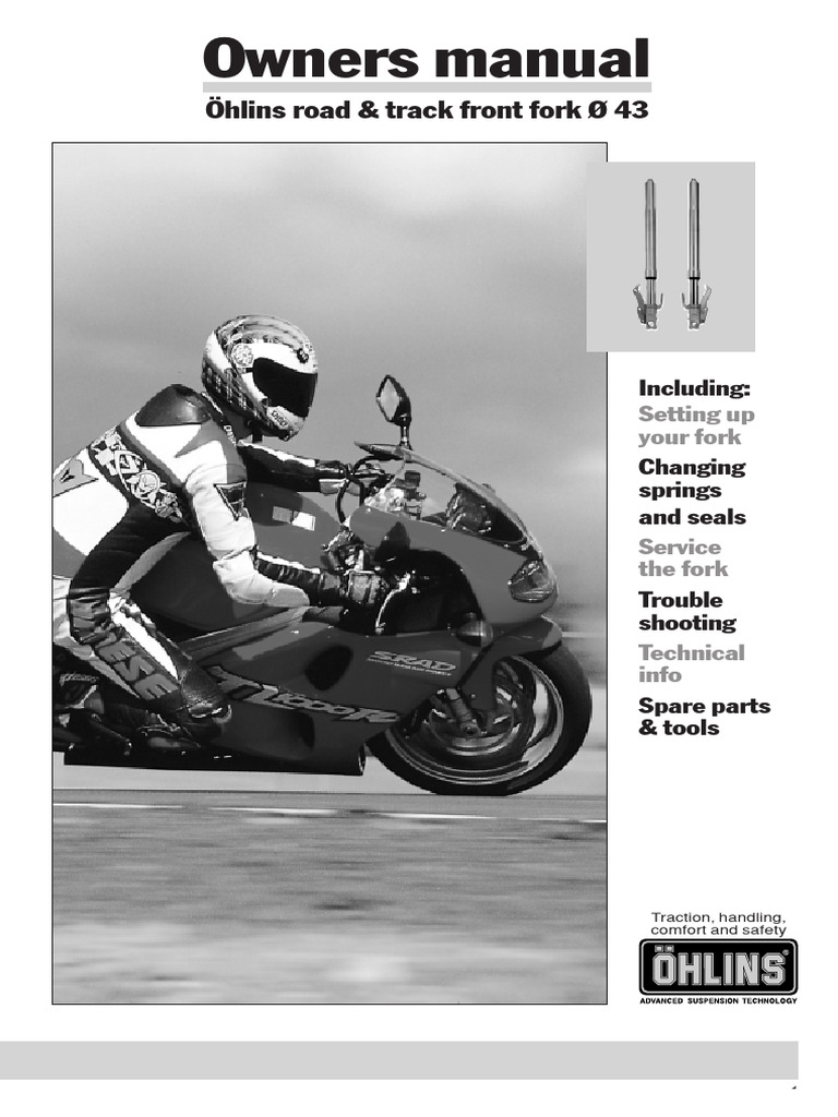 Öhlins 43mm Fork Owner's Manual | PDF | Mechanical Engineering
