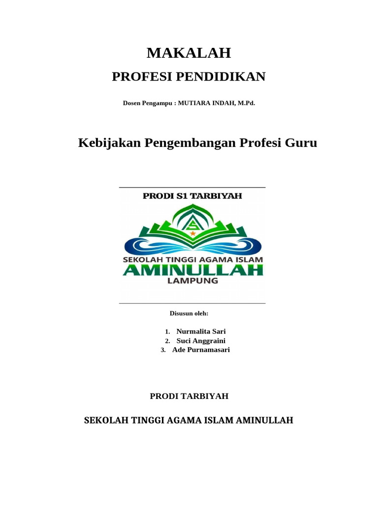 Kebijakan Pengembangan Profesi Guru | PDF