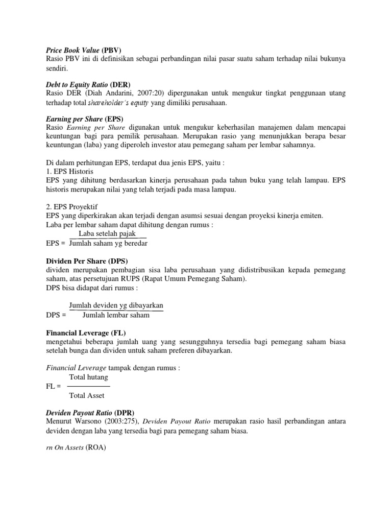 Pengertian Eps, DPS, Der, Epv | PDF