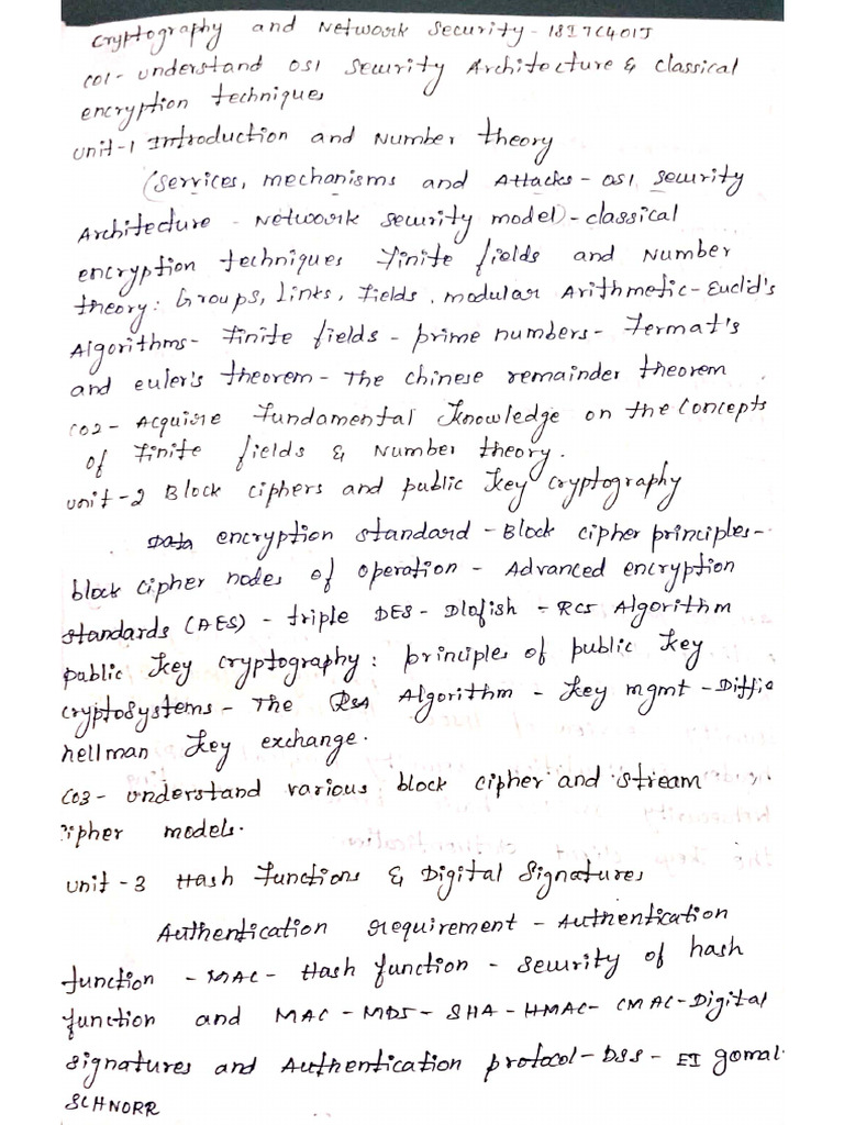 CNS Class Notes | PDF