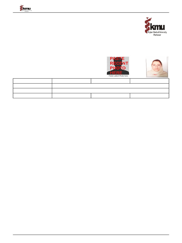 KMU MDCAT 2025 Roll No Slip Details | PDF