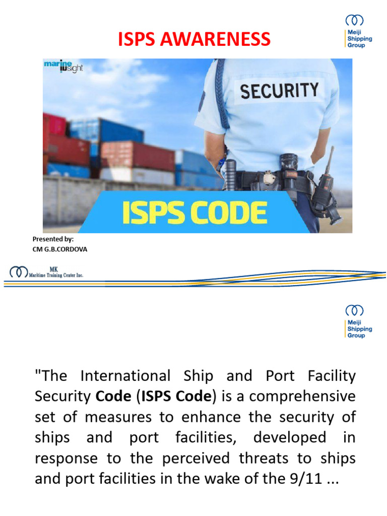 ISPS AWARENESS for Ratings-Revised | PDF | Shipping | Water Transport