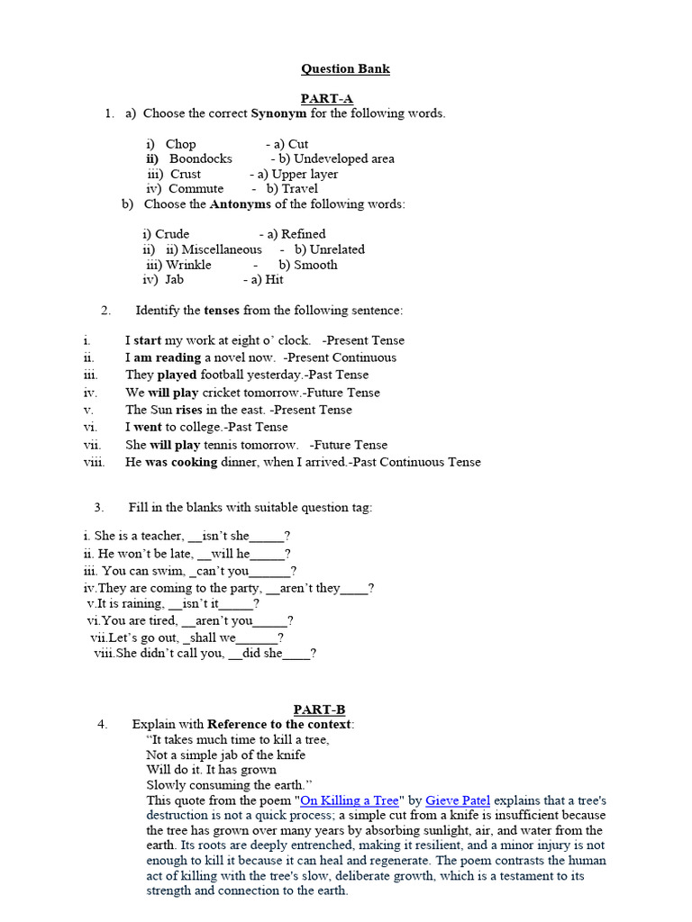 English Language Skills Question Bank | PDF | Biodiversity | Ecosystem