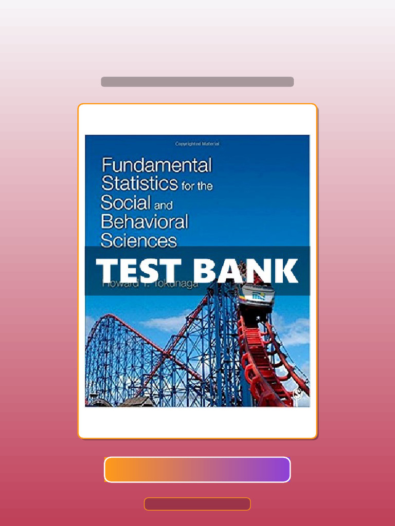 Fundamental Statistics For The Social and Behavioral Sciences 1 Ed ...